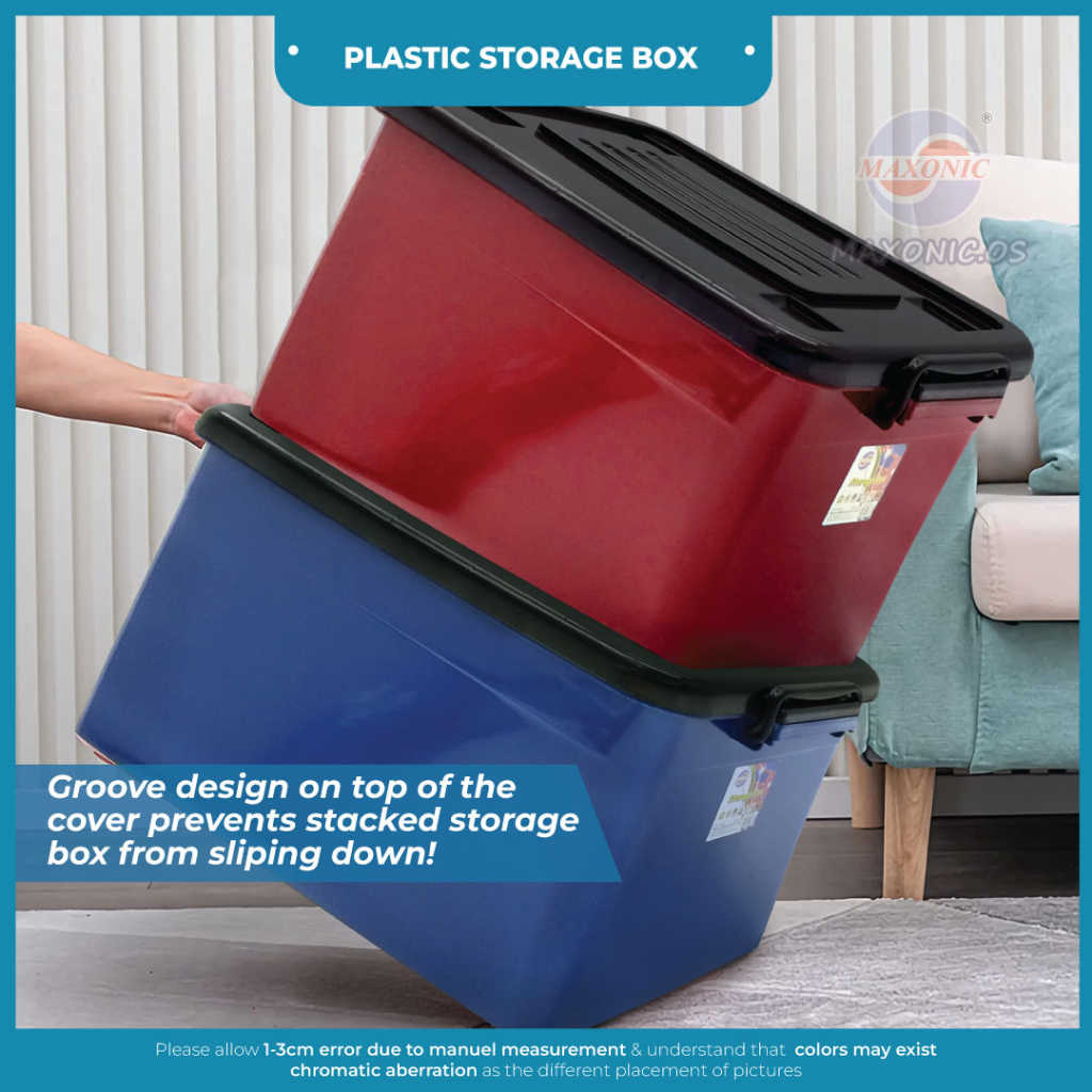MAXONIC 45L PLASTIC STORAGE BOX | KOTAK SIMPANAN PLASTIK | STORAGE ...