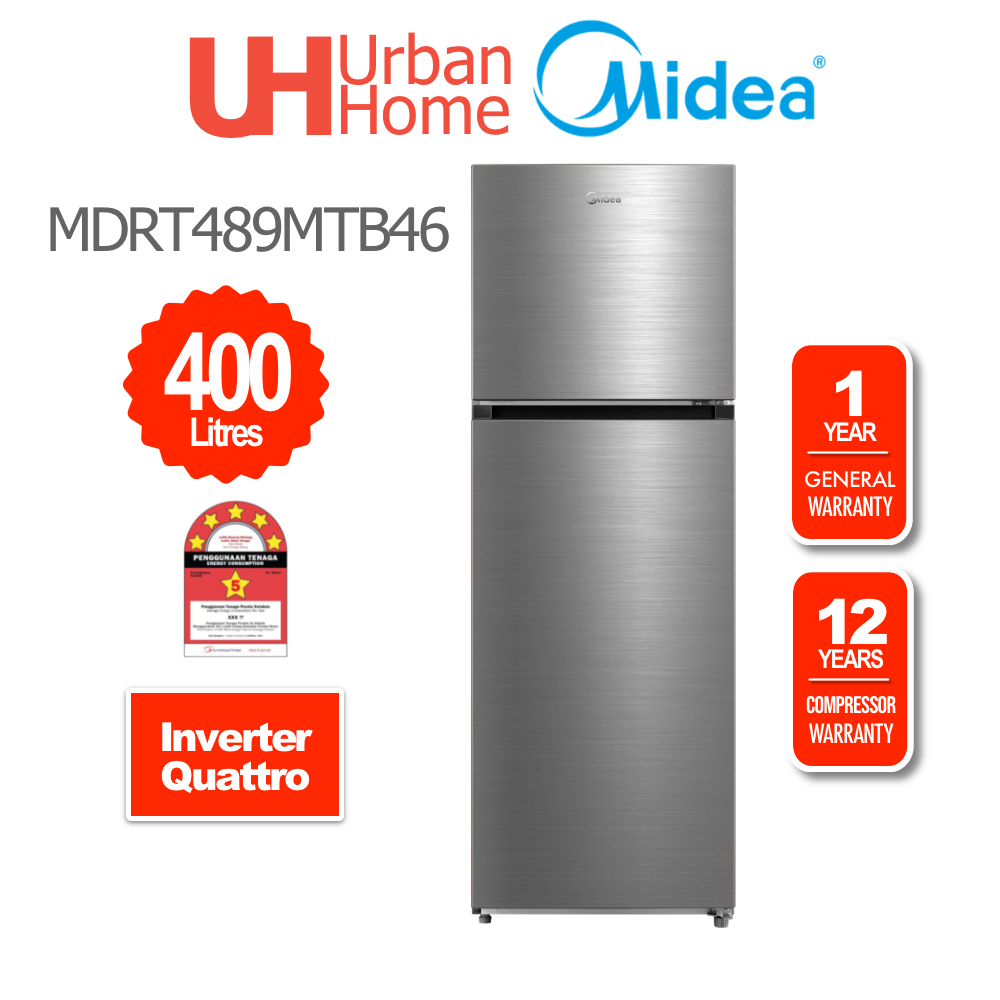 Midea Fridge Inverter Quattro 2 Door Refrigerator (400L) MDRT489MTB46 ...