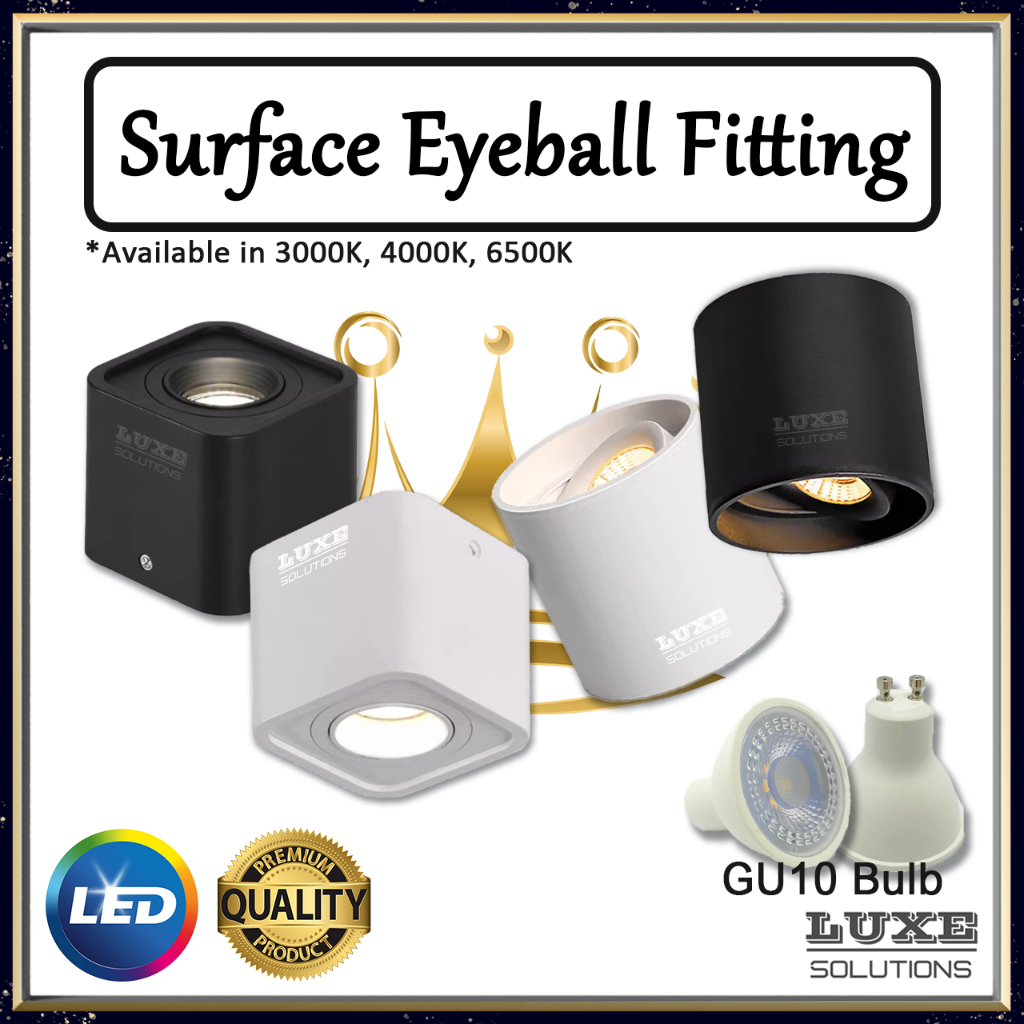 LED Surface Eyeball Fitting Complete Set with GU10 bulb (holder ...