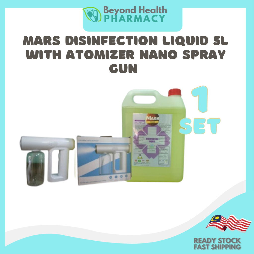MARS DISINFECTION LIQUID 5l with ATOMIZER NANO SPRAY GUN / ATOMIZER ...