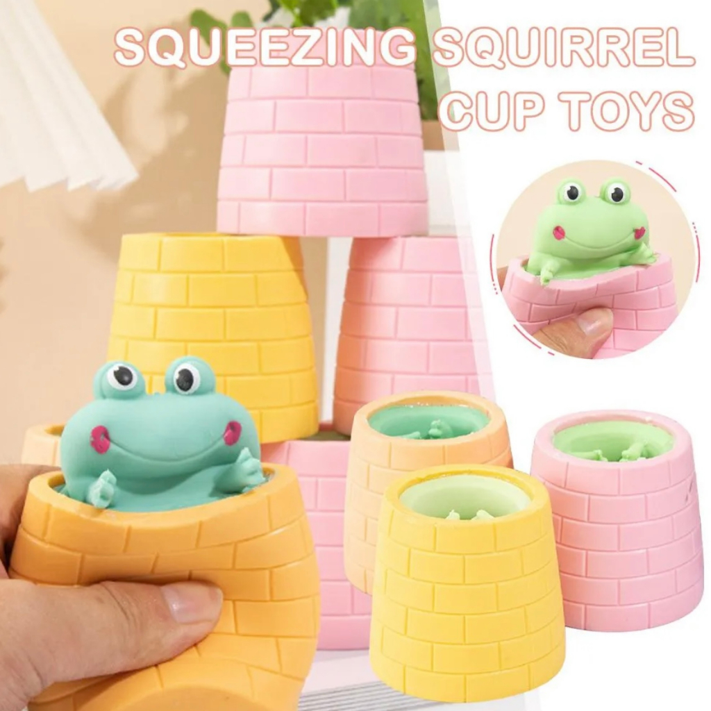 Pop Up Funny Rabbit Carrot Frog Pop Up Squeeze Anti-stress Toy Hide ...