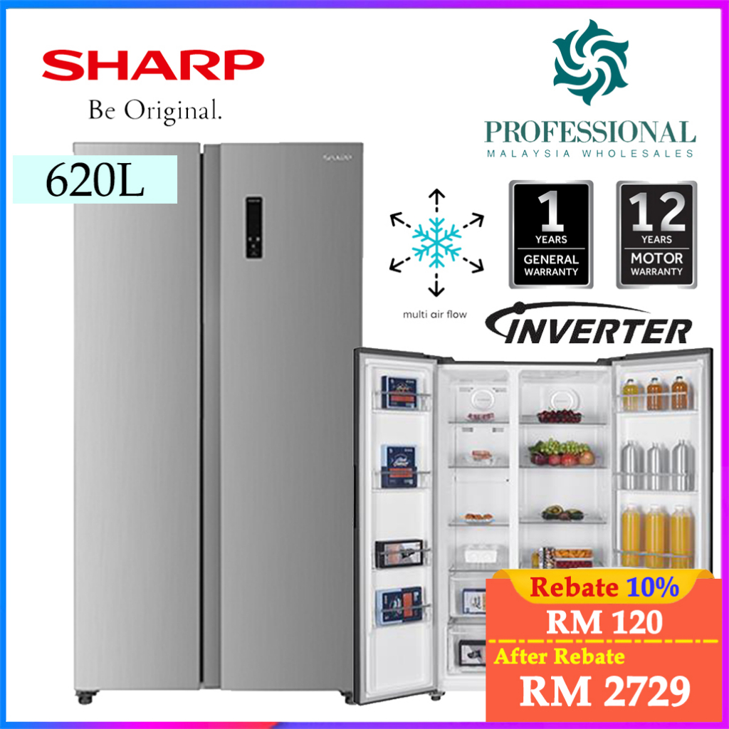 Sharp 620L/ 680L Side By Side Refrigerator Inverter Plasmacluster ...