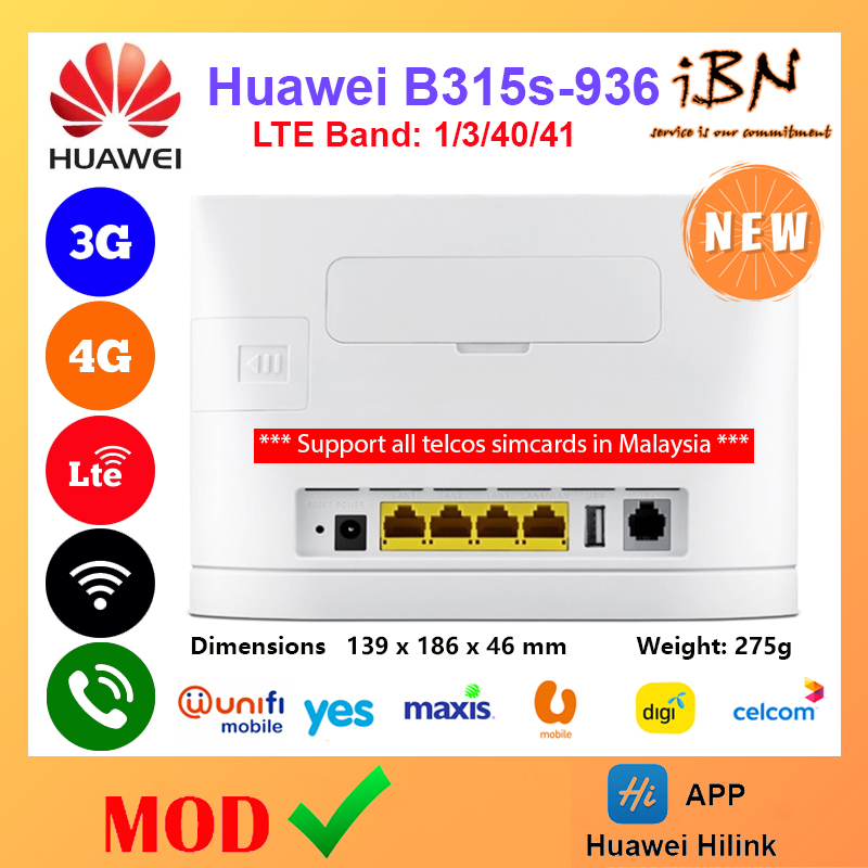 Huawei B315s-936 4G Mod Modem Share Unlimited Data Internet OVPN & AIO ...