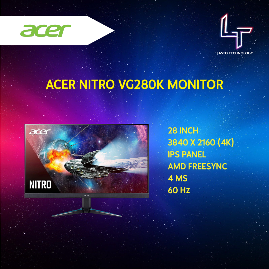 Acer Nitro VG280K 28" IPS 4K 60HZ 4MS G-SYNC Compatible Gaming Monitor | Shopee Malaysia