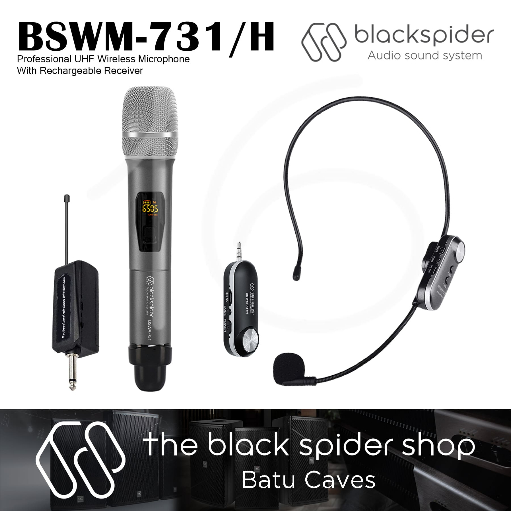Black Spider UHF Wireless Microphone BSWM-731 BSWM-731H (BSWM731 / BSWM731H) | Shopee Malaysia