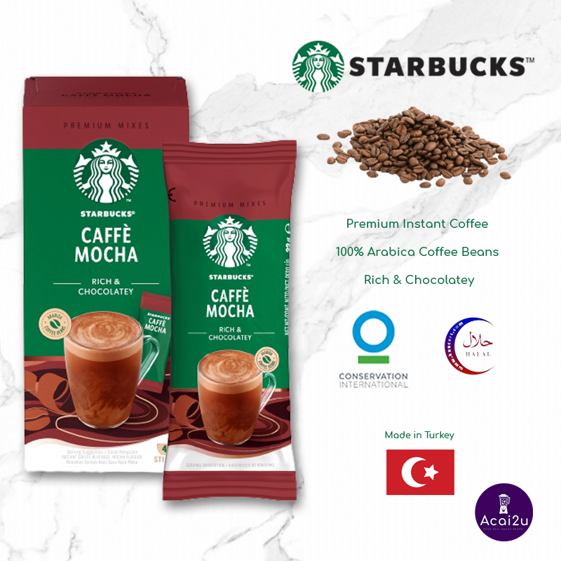 Starbucks Caffe Mocha Premium Mixes (88g Box of 4 x 22g Sticks) | Shopee Malaysia