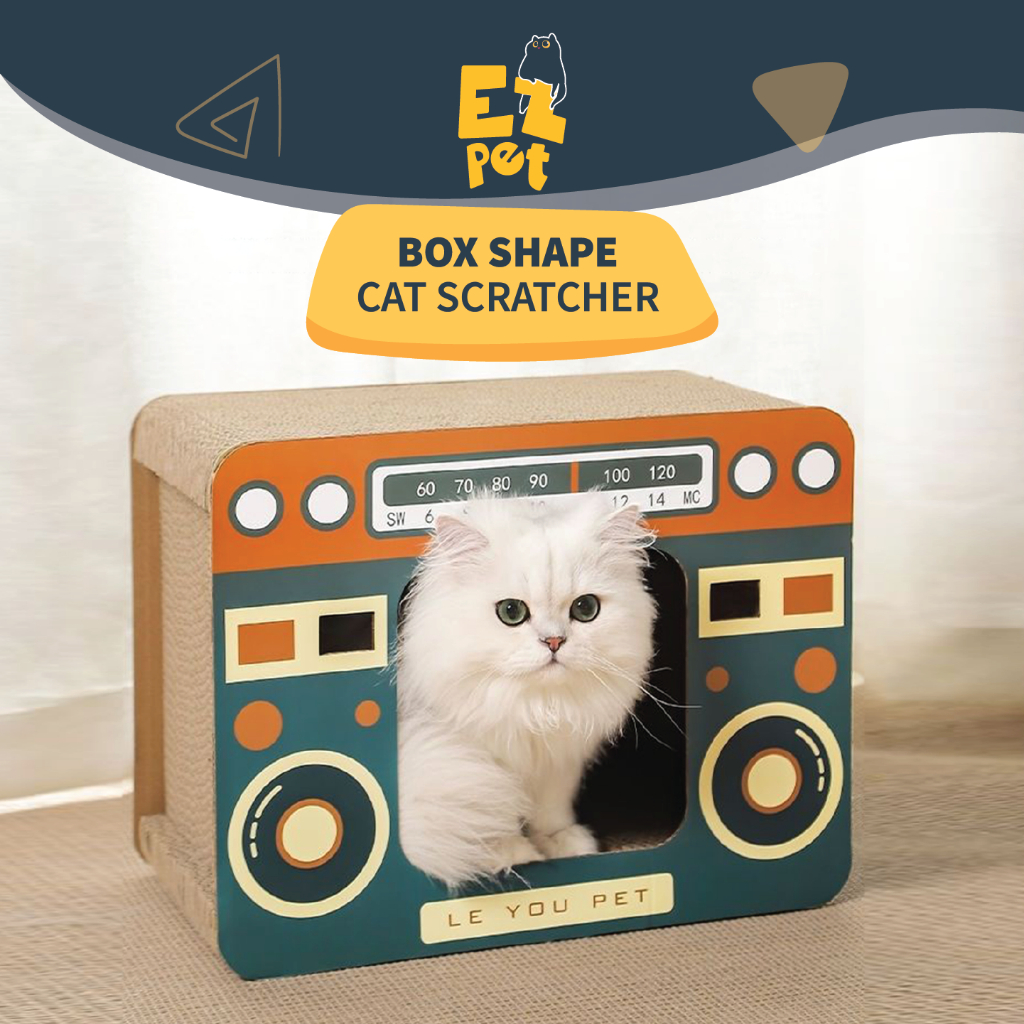 EZPET🐱Box Shape Cat Scratcher Scratching Board Cat Scratch Box Kucing ...