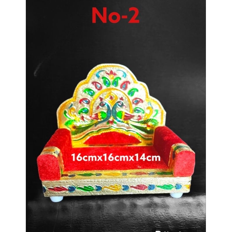 velvet Modern Wooden Meenakari Peacock Design Singhasan/Sinhasan for ...