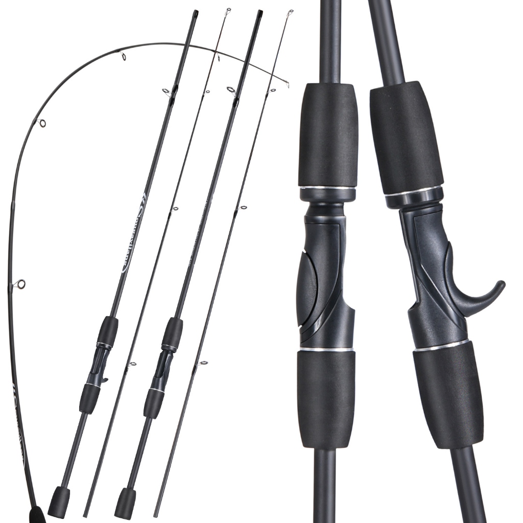 Sougayilang Spinning/Casting Fishing Rod 2 Section Carbon Fiber For Freshwater Fishing (1.8M ...