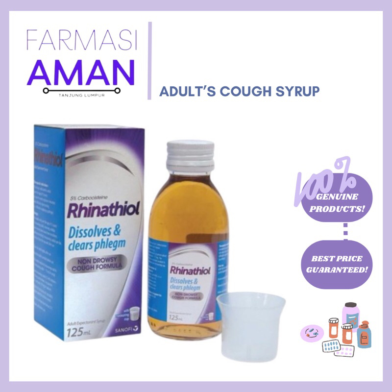 Rhinathiol Adult 5% Carbocisteine Syrup 125ml (Ubat Batuk) | Shopee ...