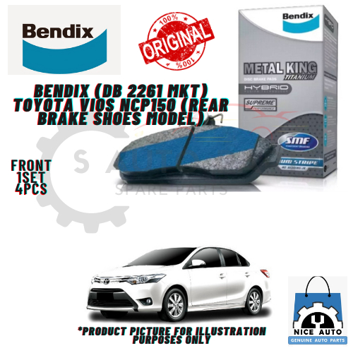 TOYOTA VIOS NCP150 FRONT BENDIX METAL KING TITANIUM BRAKE PAD | Shopee ...