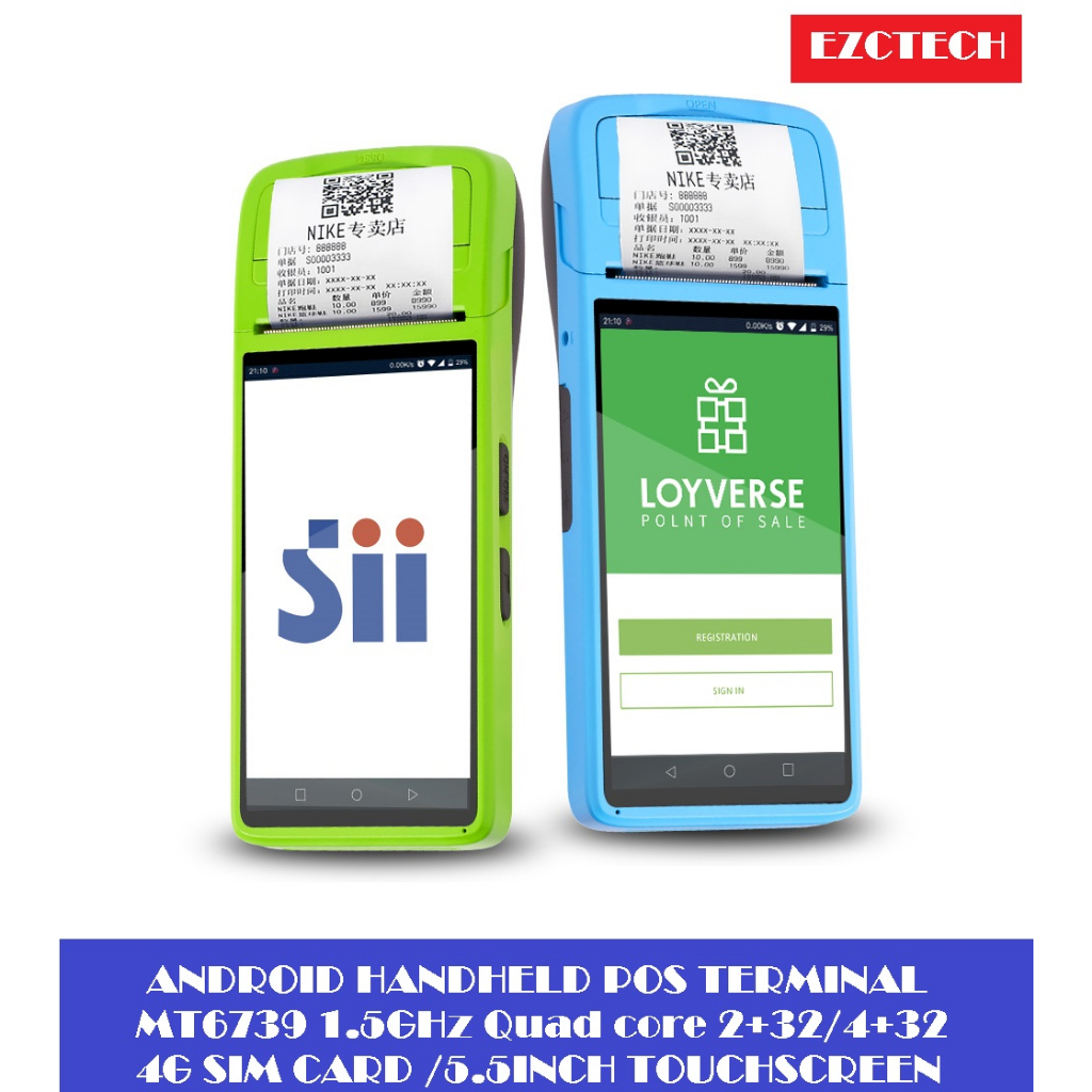 EZCTECH Android Pos 8.1 Billing Pos Machine 4g Handheld Pos Terminal ...