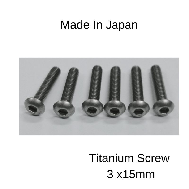 Titanium – M3 x 15mm – Hex Socket Button Head Screw (6pcs) | Shopee ...