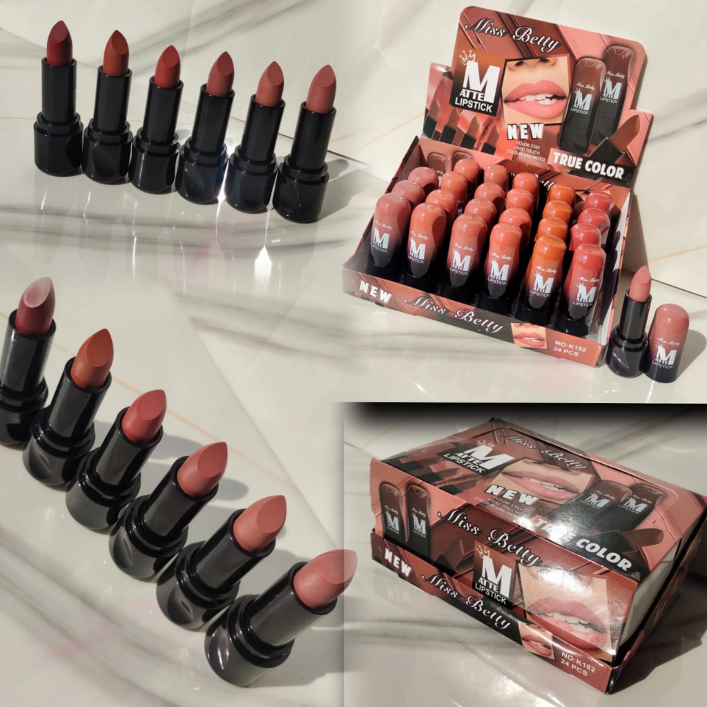 Miss Betty M new Nude Matte Nude 6 Colors Lip Stick (No: K182) 1Box 24pcs RM34 | Shopee Malaysia