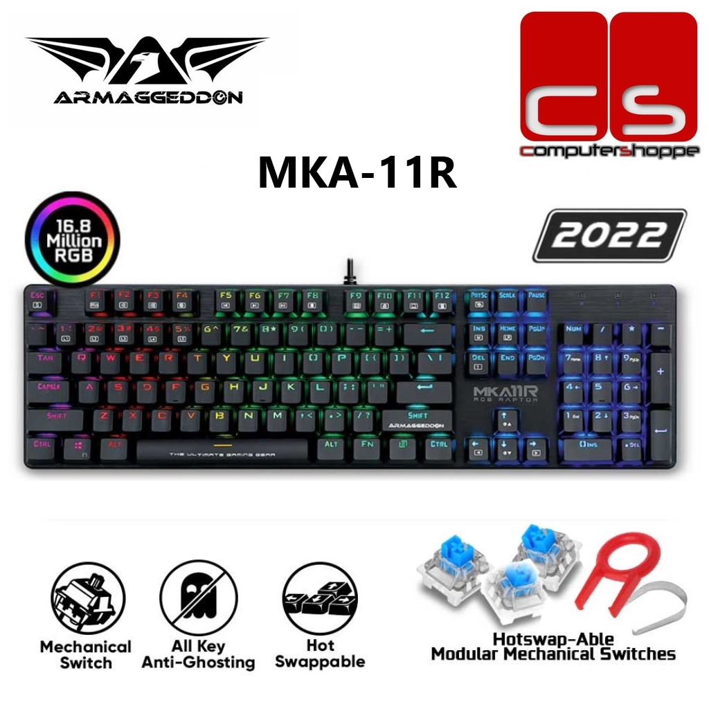 Armaggeddon MKA-11R RGB Raptor Blue Switch Mechanical Gaming Keyboard ...
