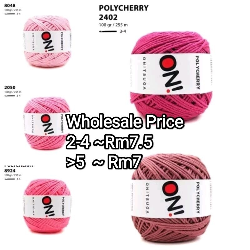 Benang Rajut Polycherry Onitsuga | Shopee Malaysia