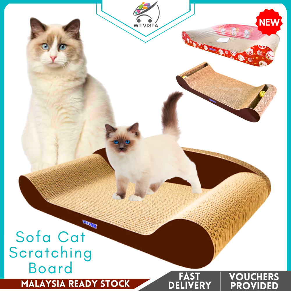 Sofa Cat Scratching Board Multi-size Cat Scratcher Bed with Bell Kitten ...