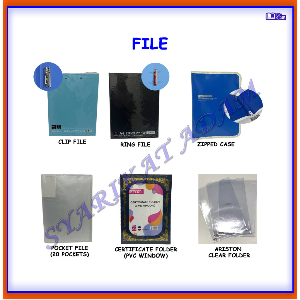 [ADM] CLIP FILE / RING FILE / ZIPPED FILE / POCKET FILE / CLEAR FILE ...