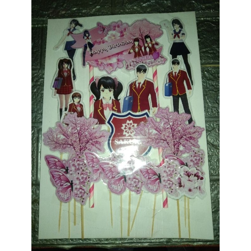 Cake Topper (Design 001) SAKURA SCHOOL (Custom Name) | Shopee Malaysia