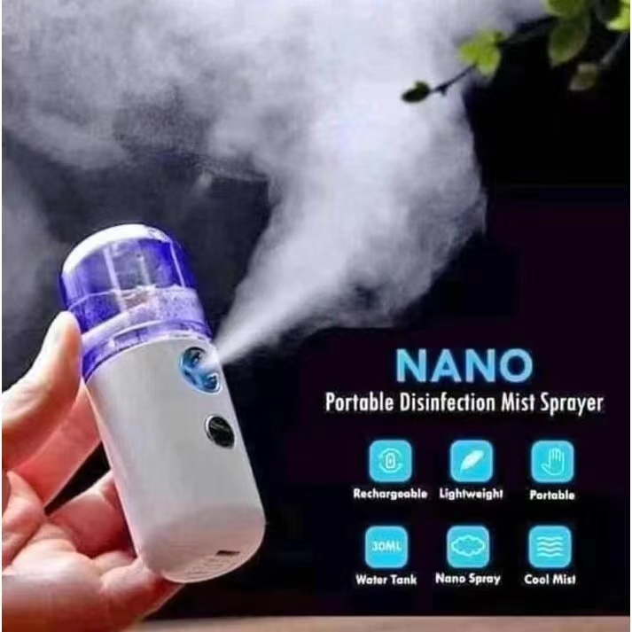 Portable Mini Face Nano Water Mist 30ML Sprayer Facial Steamer USB ...