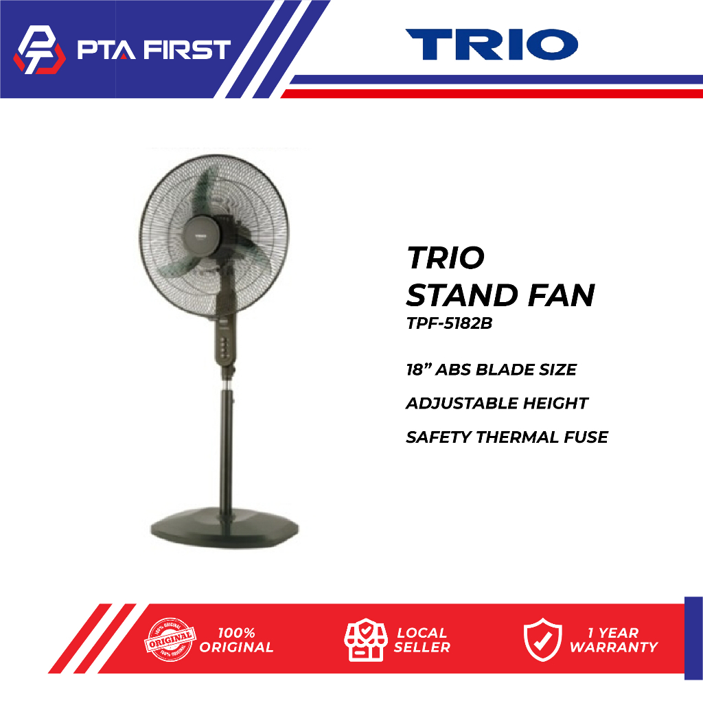 TRIO TPF-5182B STAND FAN 18" ABS BLADE (919127) | Shopee Malaysia