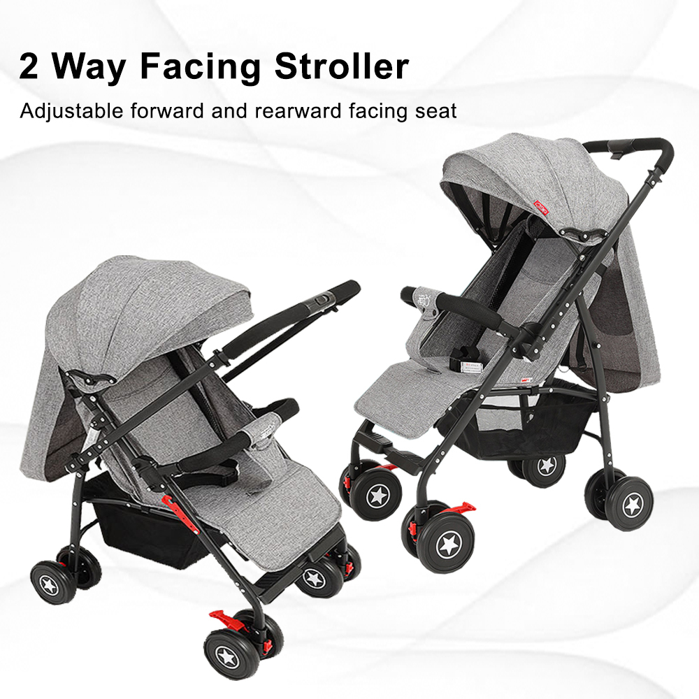 2 Ways Baby Stroller Newborn Baby Stroller Adjustable Lightweight ...