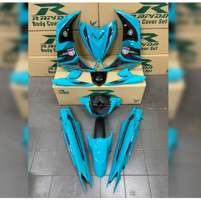 [READY STOCK] Coverset Bodyset Yamaha LC135 V4 V5 V6 V7 159 CS6 CYAN ...