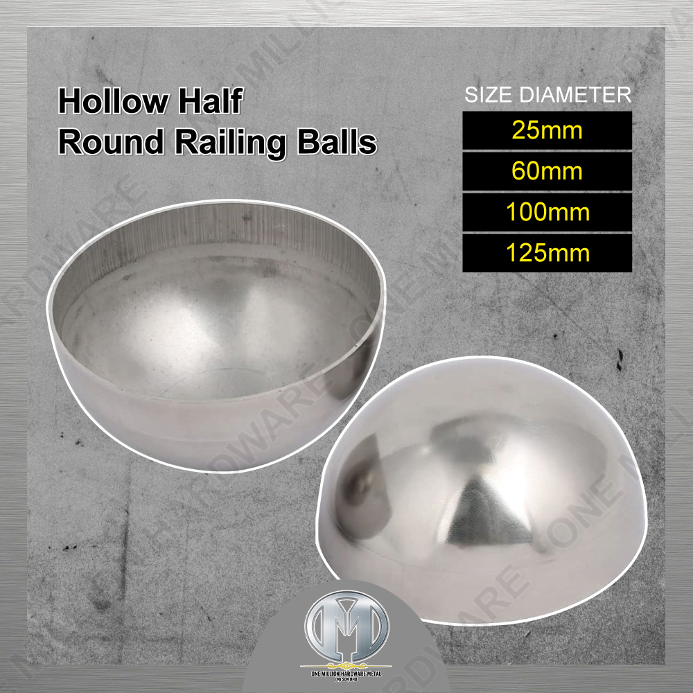 Mild Steel Hollow Half Round Railing Balls / Gate Door Accessories Half ...