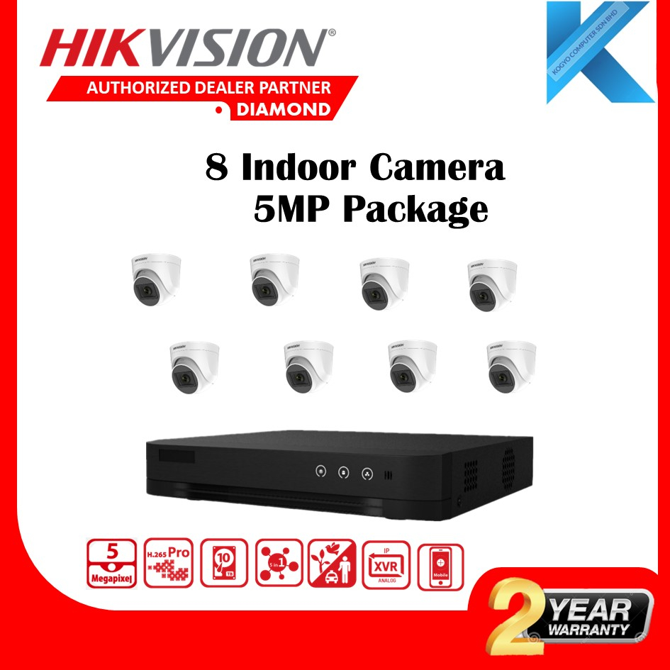 HIKVISION CCTV SET 8 CHANNEL 5MP FULL HD 1920P iDS-7208HUHI-M1/S / DS-2CE16H0T-ITF / DS-2CE76H0T ...