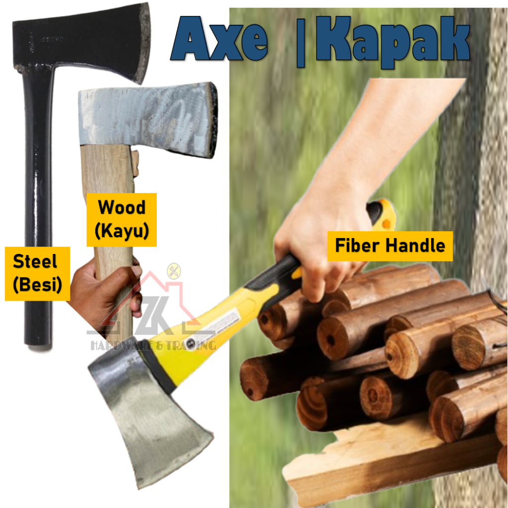 Iron Clad Steel Axe Fiber Handle Wood Handle Axe Kapak Kayu Potong ...