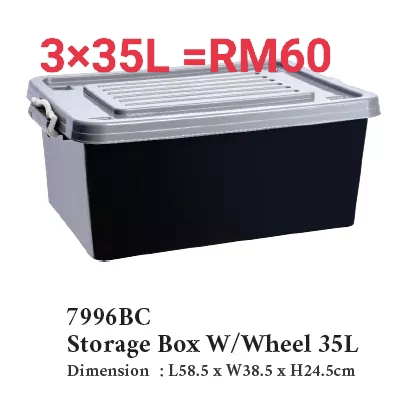 3pcs 35L century storage box with 4wheels | Shopee Malaysia