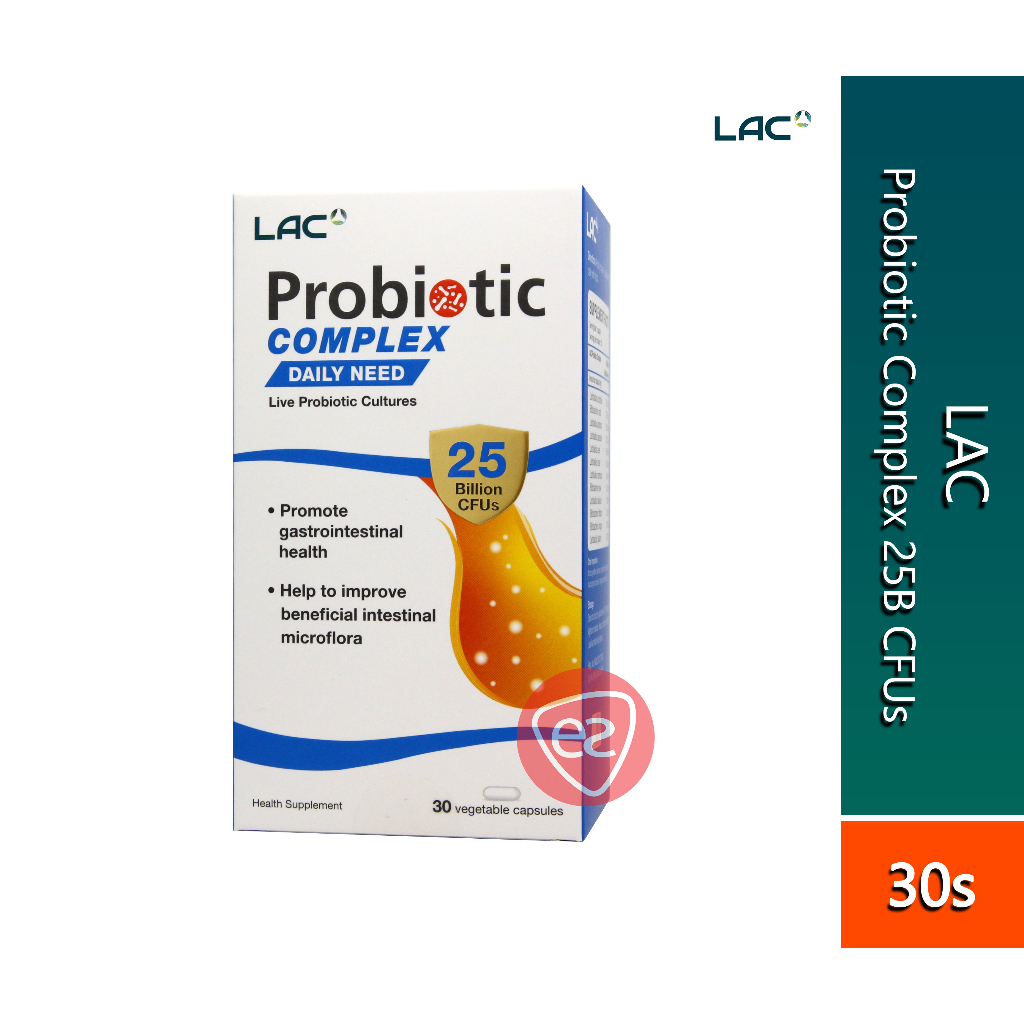 LAC Probiotic Complex 25 Billion CFUs Vegetable Capsule 30S (Was Known ...