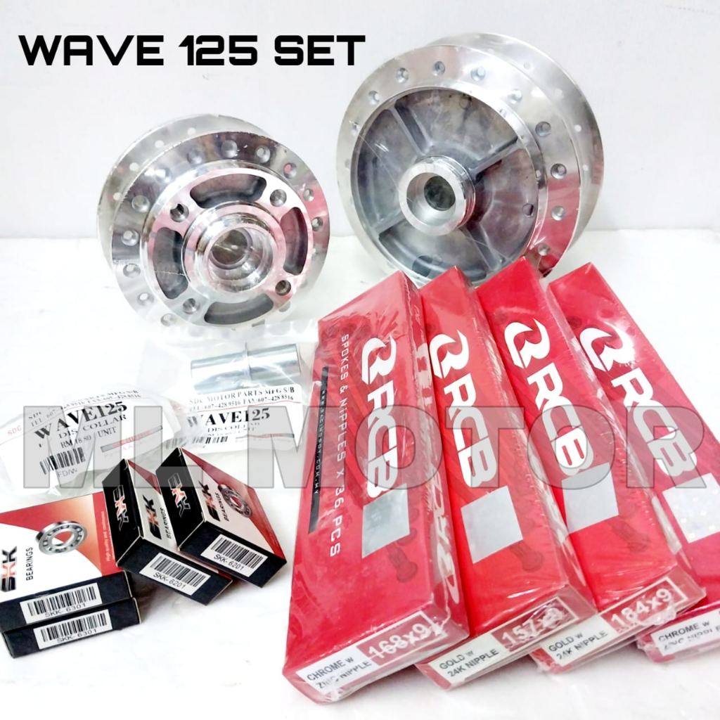Wave 125 Set Hub/Gantang RCB Lidi/Spoke Bearing Collar Bush Complete ...