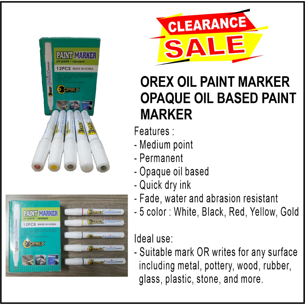 OREX Oil Paint Marker Opaque Oil Based Paint Marker | Shopee Malaysia