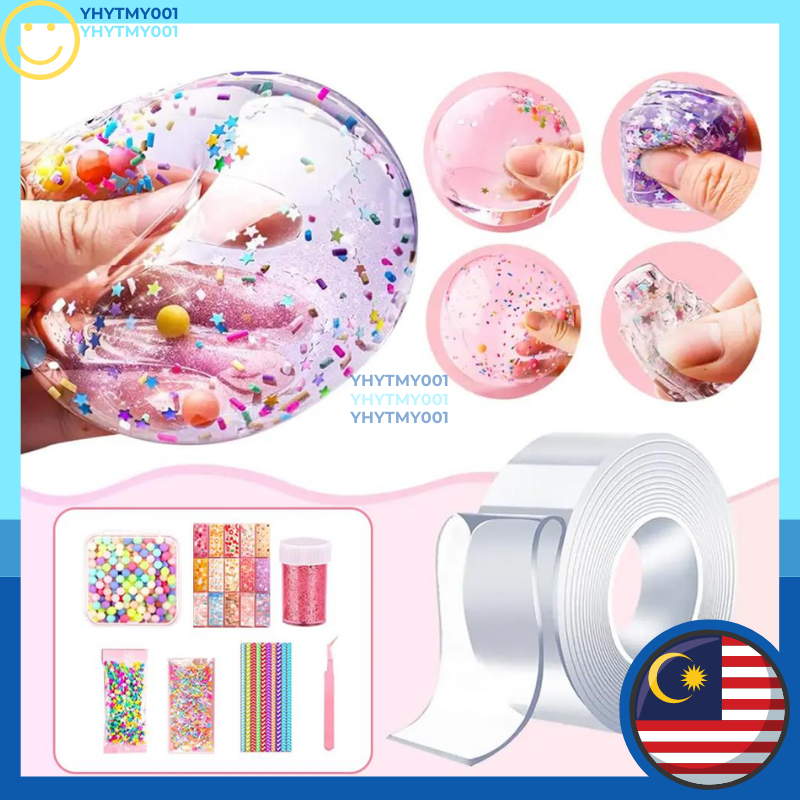 Color Nano Glue Kneading Music Blowing Bubble Nano Tape Double-sided ...