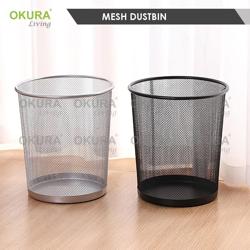 OKURA Large Size Metal Mesh Dustbin Metal Wire Mesh Waste Rubbish Bin ...