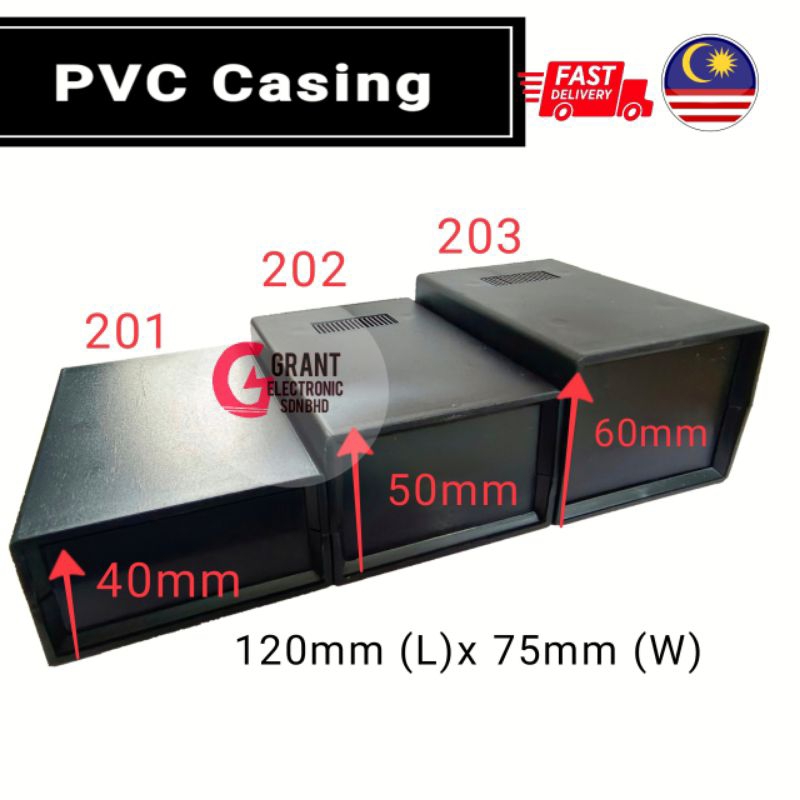 ABS DIY Black Plastic Electronic Project Box Enclosure Case, 201 202 ...