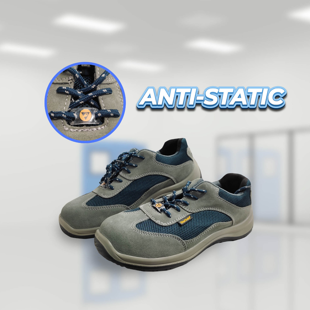 ESD Safety Shoe Star Safe Safety Shoes Suede Leather SIRIM Certified ...