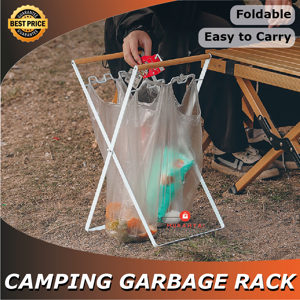 Foldable Camping Garbage Frame Rack Bin Disposable Portable Rubbish ...