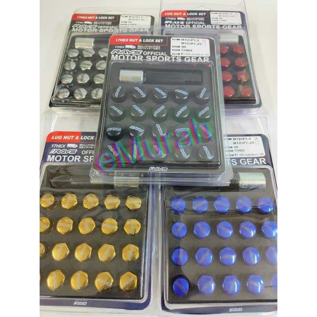 Heavy Duty Rays Steel Racing Wheel Nut Short M12 x P1.5 Lug Nut and ...