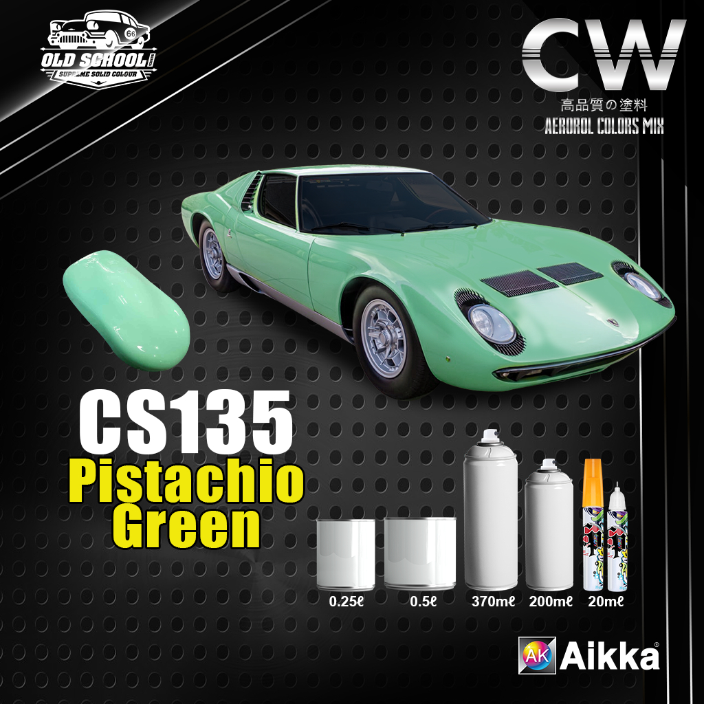 2K Paint 【 AIKKA CS135 PISTACHIO GREEN 】 OLD SCHOOL SERIES Car Motor Paint DIY Aerosol Spray ...