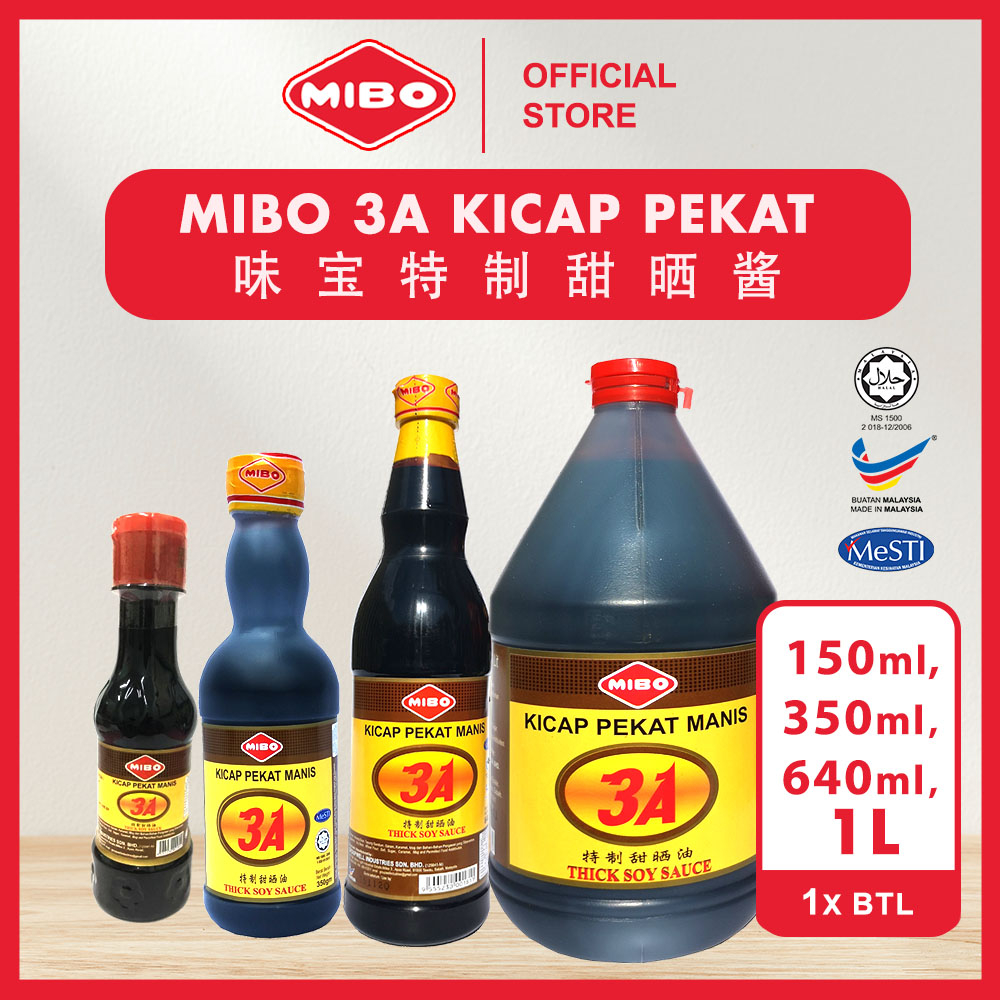 [Ready Stock] MIBO 3A Kicap Pekat (Manis) 150ml, 350ml, 640ml ,1Liter ...