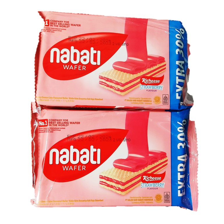 Halal 46g/37g x 10pcs Nabati Wafer EXTRA 20% Vanilla Milk / Cheese ...
