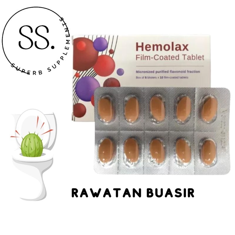 Hemolax Tablet Daflon 6x10s Buasir | Shopee Malaysia