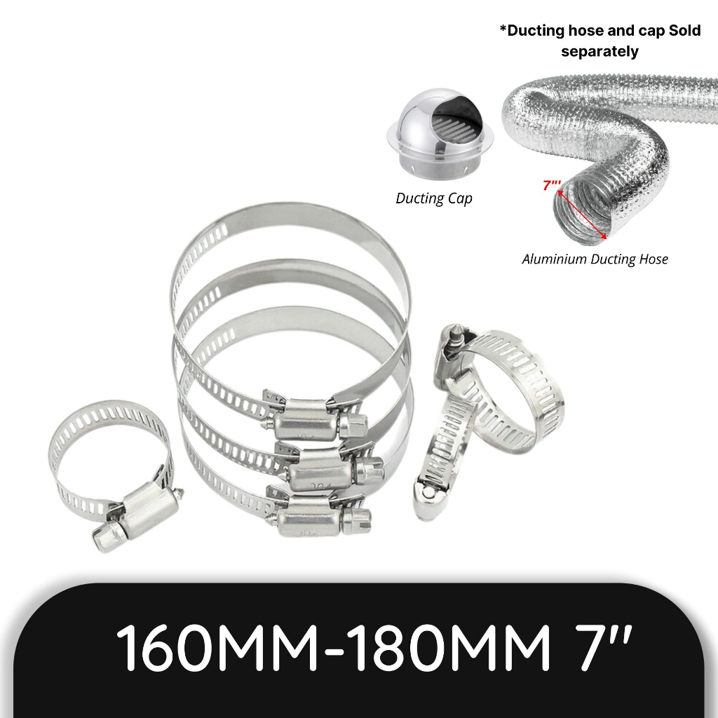 Stainless Steel Ducting Hose Clip Anti-Rust Lock Clamp Adjustable Pipe ...