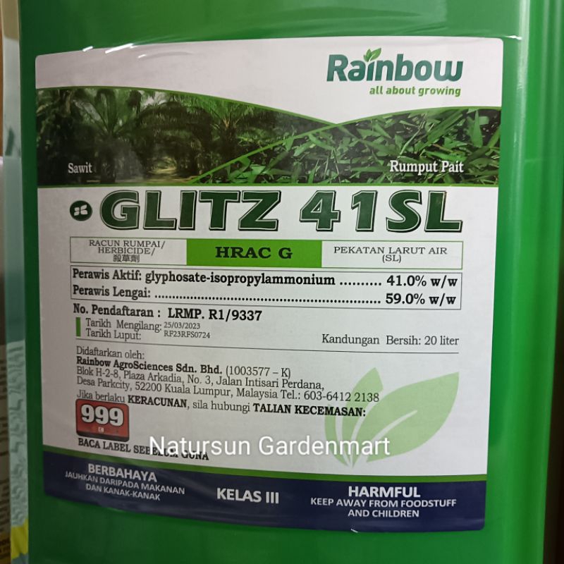 (Rumput) 20L Glitz/Rainbow/Ecomax/Ken-up/Hi Phosate/Challenge/Typhoon ...