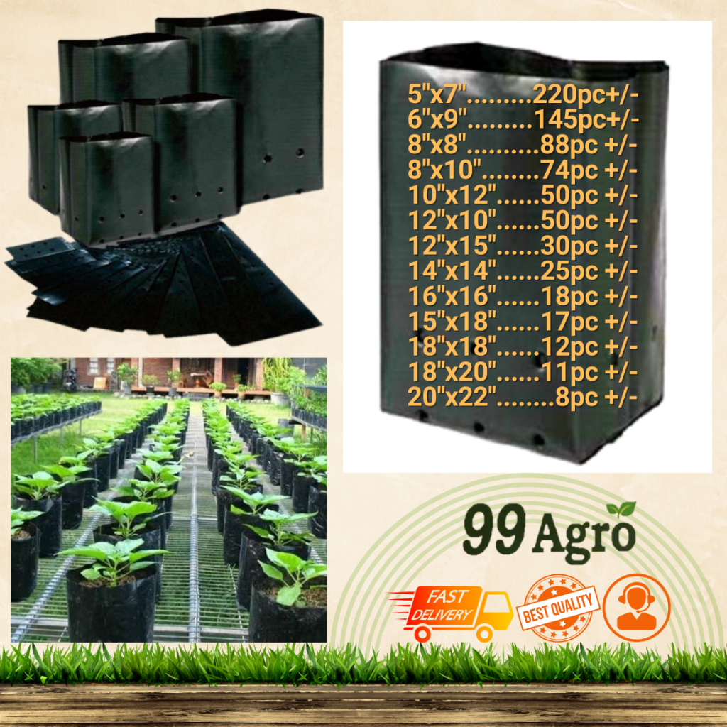 1KG Polybag UV Hitam Polibag Tebal Poly Bag UV Hitam Fertigasi Cili ...
