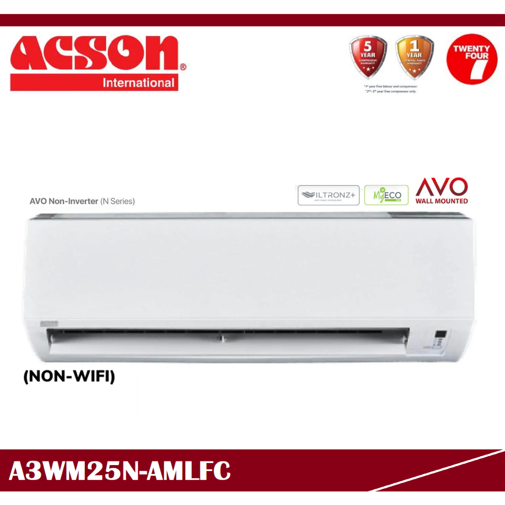 [ Delivered by Seller ] ACSON 2.5HP A3WM25N AVO Non-Inverter Air ...