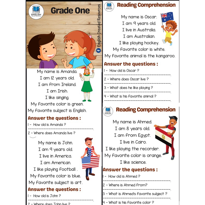 Reading-Comprehension-Grade-1 pdf soft copy | Shopee Malaysia