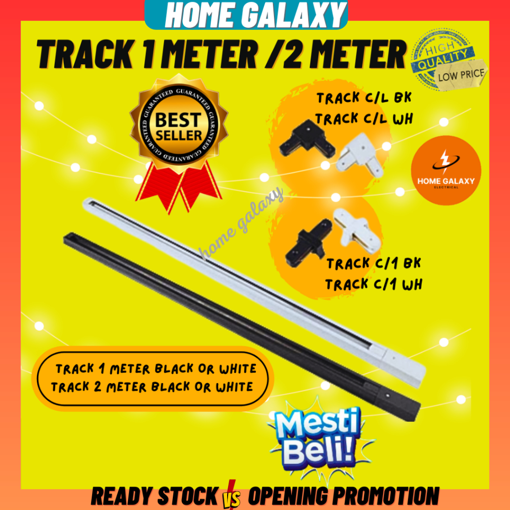 Lampu Trek Rail Track light rail 1 Meter & 2 Meter Aluminium Penyambung ...